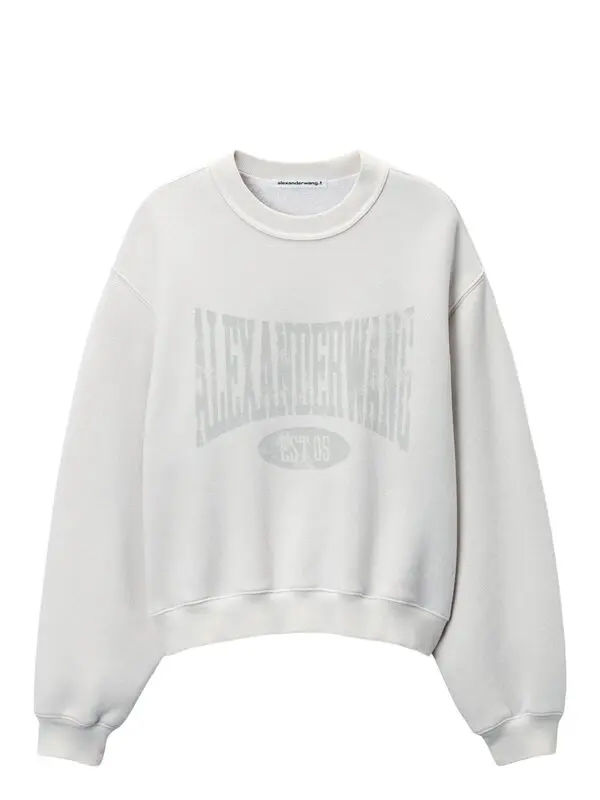 Alexander Wang Logo Printed Drop Shoulder Sweatshirt - Gradient White