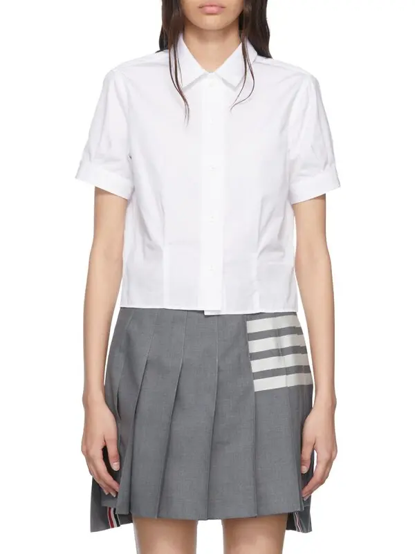 Thom Browne Short Sleeve Button-up Shirt - White