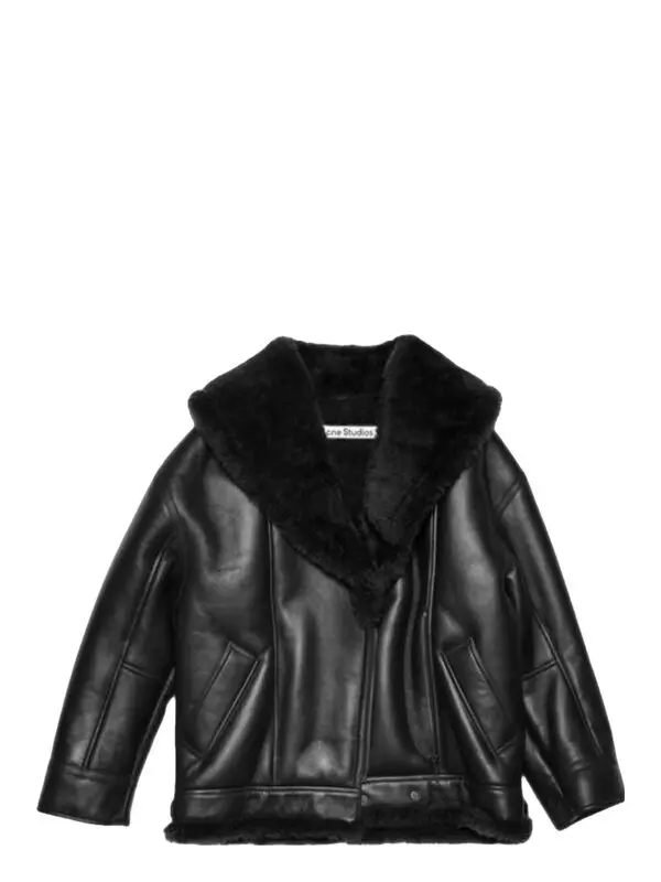 Acne Studios Drop Shoulder Biker Jacket - Black