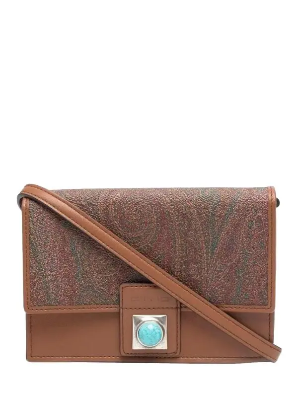 Etro Crown Me Paisley-print Crossbody Bag - Brown