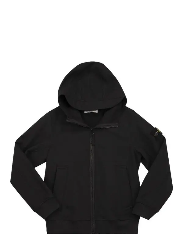 Stone Island Hooded Zipper Jacket - Black