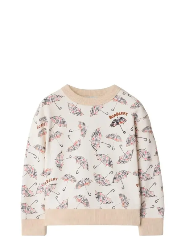 Burberry Cotton Sweatshirt With Umbrella Motif - Calico