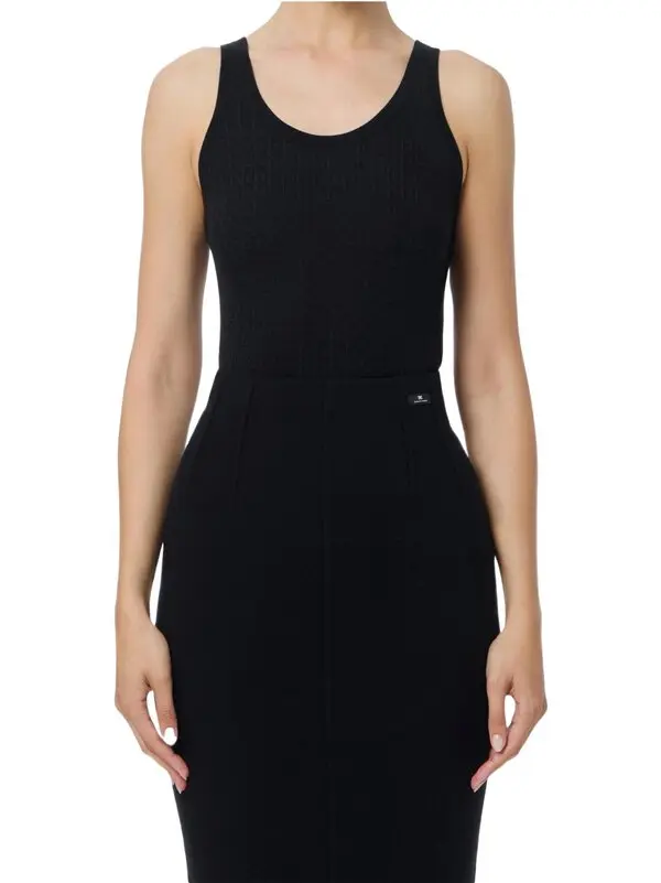 Elisabetta Franchi Textured Sleeveless Tank Top - Black