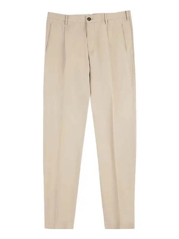Incotex Slim Fit Pleated Trousers - Light Beige