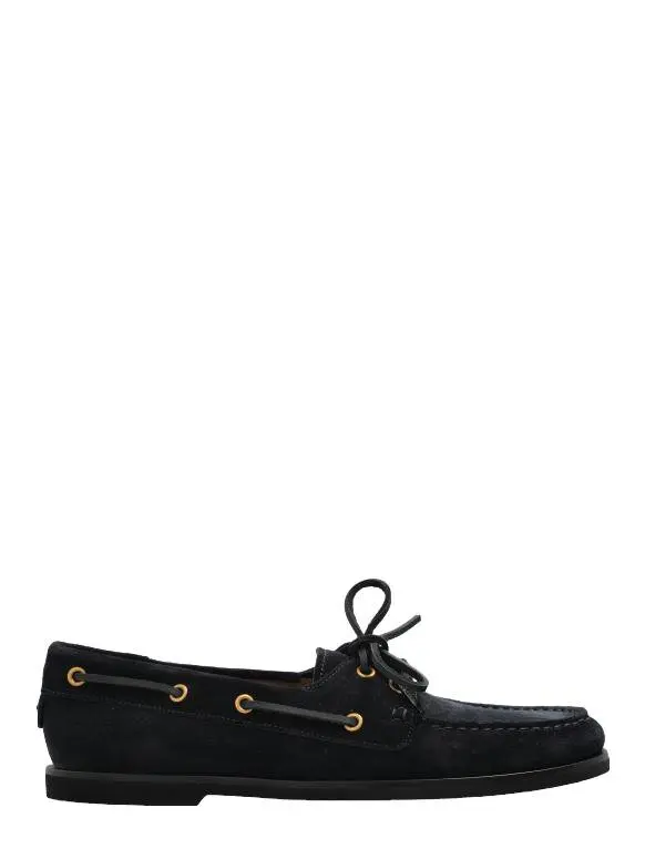 GIANVITO ROSSI Suede Moccasin Flats - Black