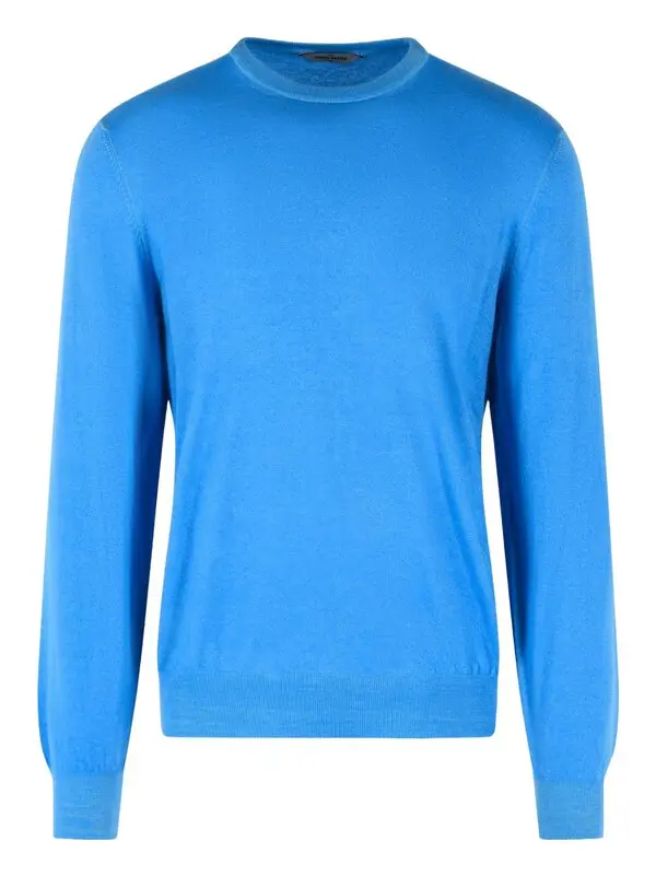 GRAN SASSO Crewneck Ribbed Jumper - Lightblue