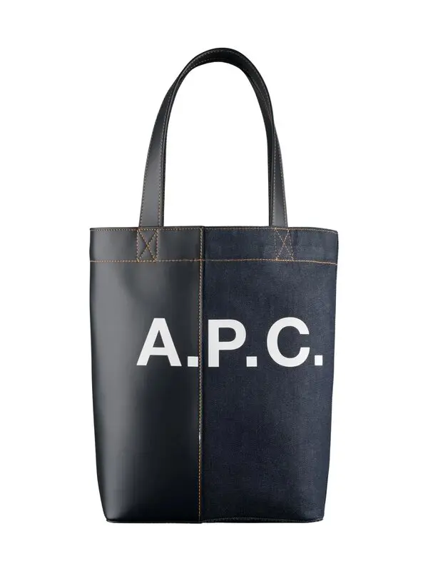 A.p.c. Logo Printed Panelled Shoulder Bag - Deep Navy Blue