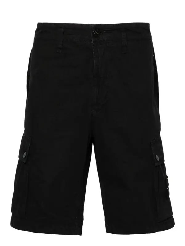 Stone Island Cargo Shorts With Detachable Compass Badge - Blue