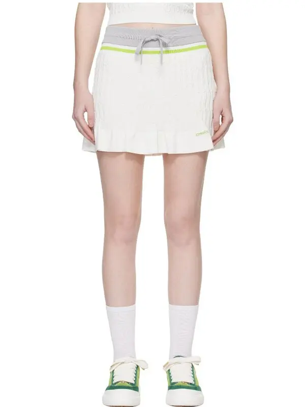 Casablanca Embroidered Logo Drawstring Skirt - White