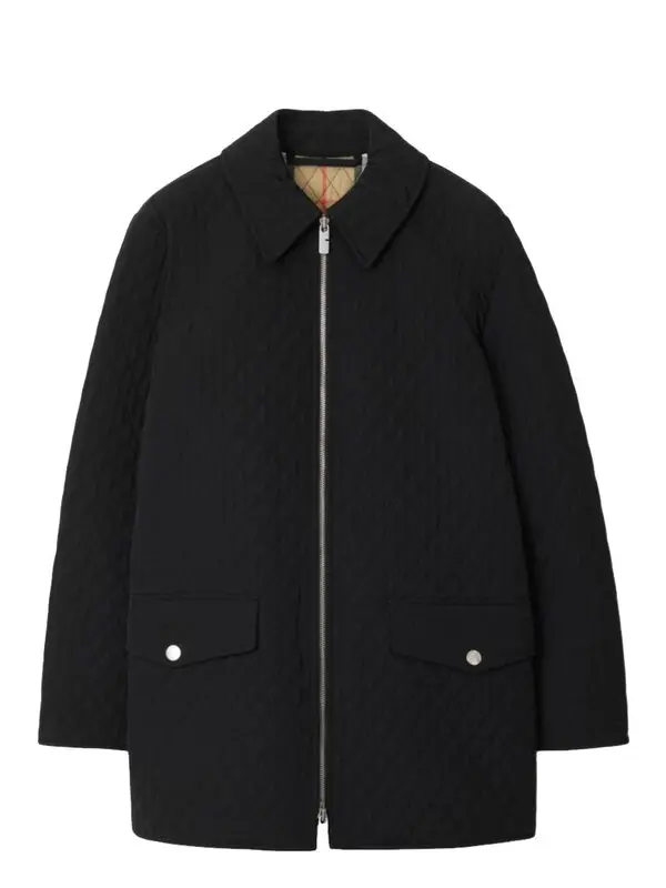 Burberry Quilted Zip-up Jacket With Checked Lining - Black