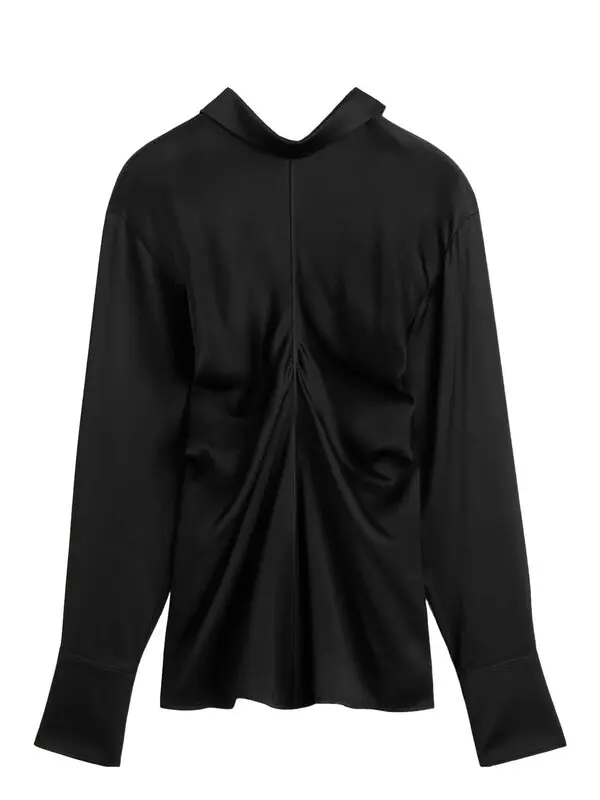 TOTEME Draped High-neck Blouse - Black
