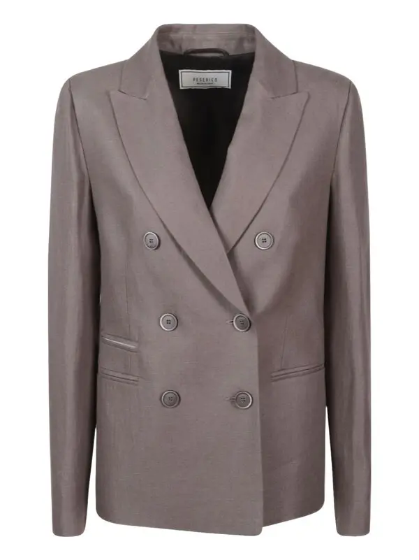 Peserico Double-breasted Tailored Jacket - Gray