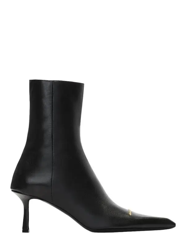 Alexander Wang Viola 77mm Pointed Toe Zip Up Leather Boots - Black