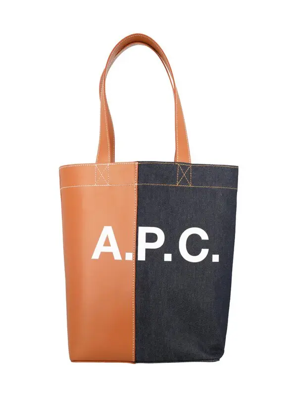 A.p.c. Paneled Logo Shoulder Bag - Black