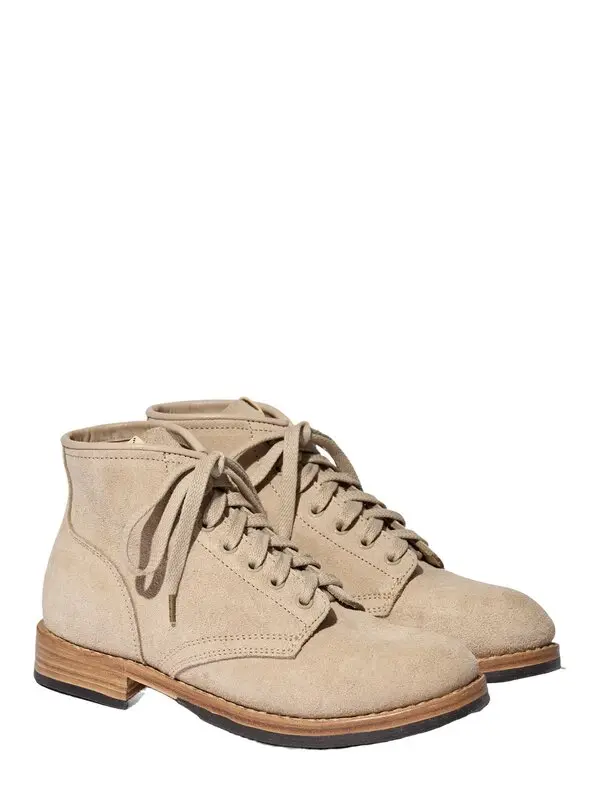 Visvim Round Toe Lace-up Boots - Beige