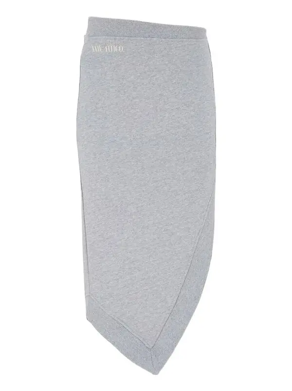 Attico Asymmetric Elastic Waist Midi Skirt - Mixed Gray/beige
