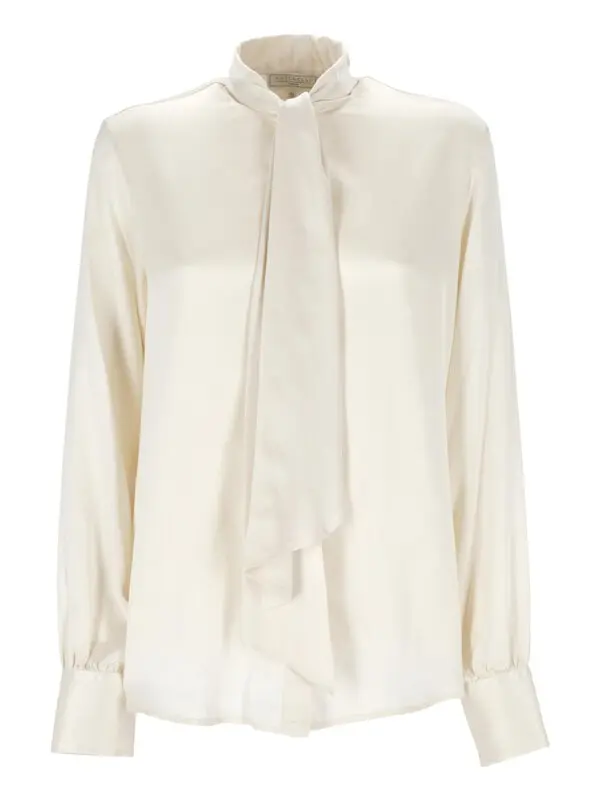 Antonelli Firenze Tie-neck Silk-blend Blouse - White
