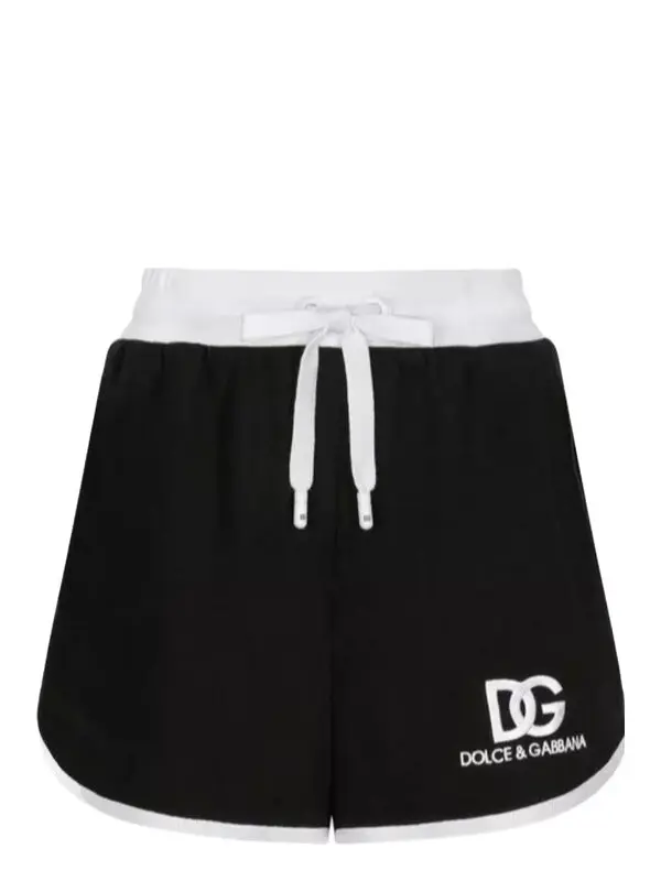 Dolce & Gabbana Dg Logo Jersey Shorts - Black