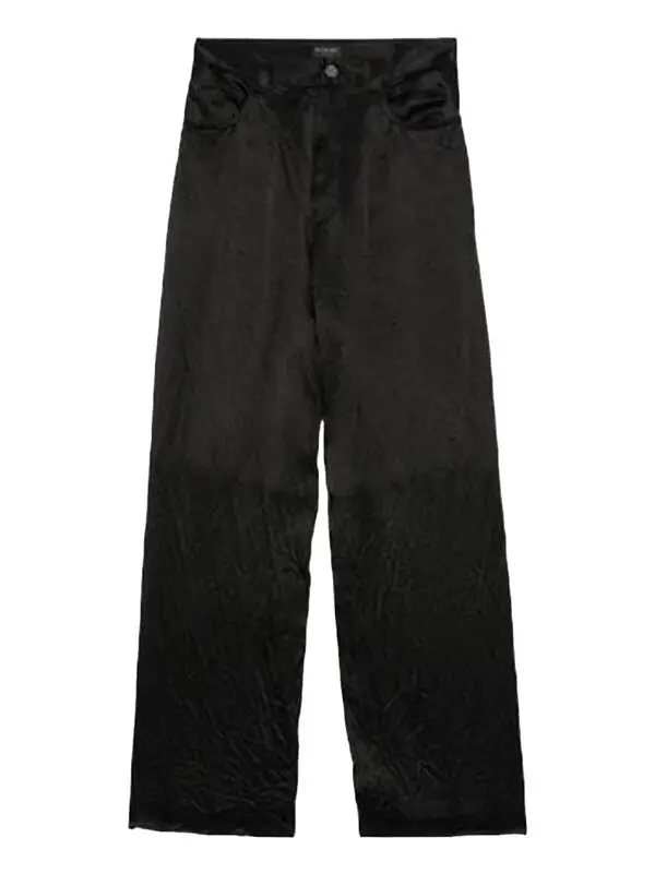 Balenciaga Crinkled Effect Baggy Trousers - Black
