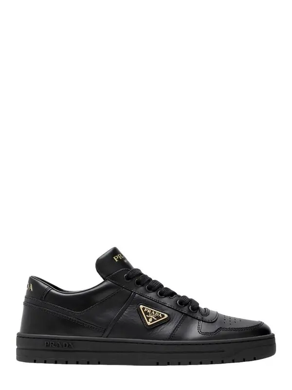 Prada Downtown Round-toe Perforated Sneakers - Black