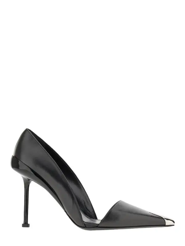 Alexander McQueen Pointed-toe High-heeled Pumps With Metal Detail - Black