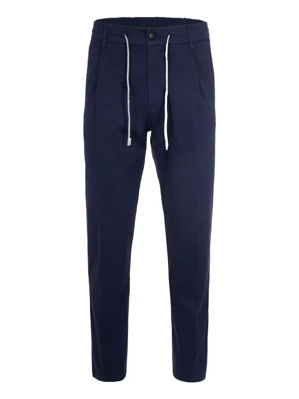 Eleventy Drawstring Tapered Trousers - Blue