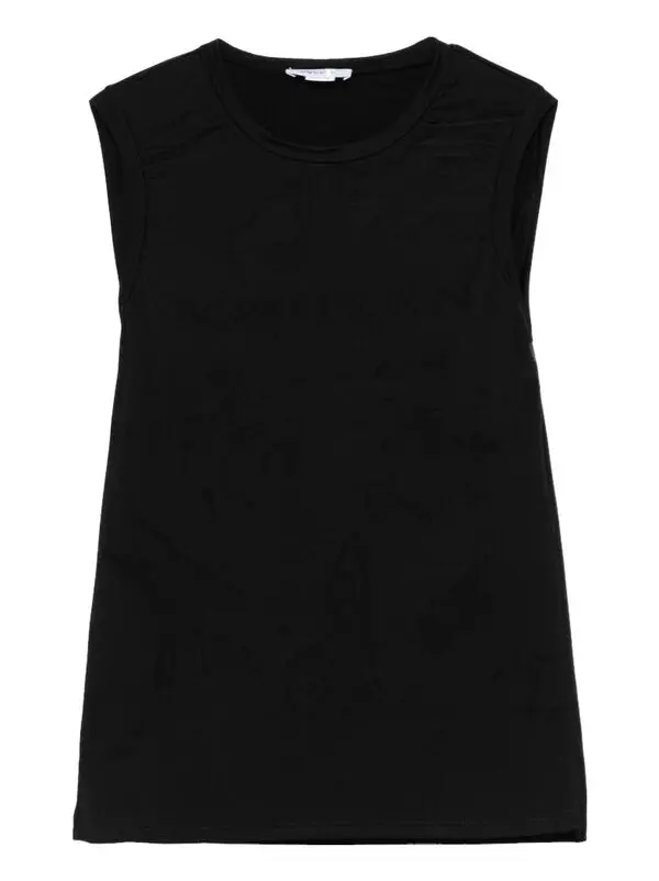 Alexander McQueen Logo Detailed Mesh Tank Top - Black