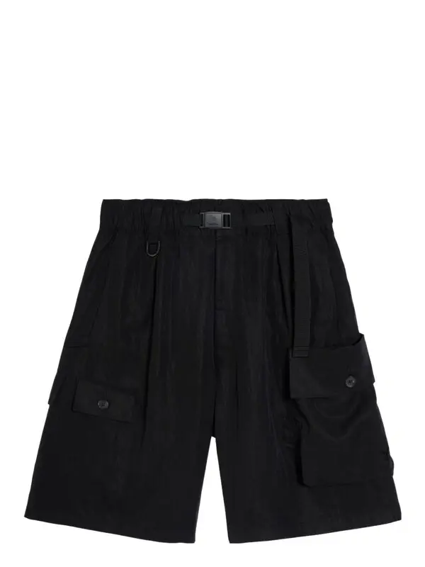 Y3 Twill Asymmetrical Cargo Shorts - Black
