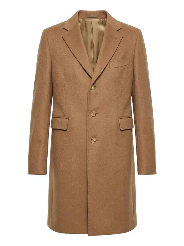 Gucci Camel Hair Single Breasted Coat - Brown