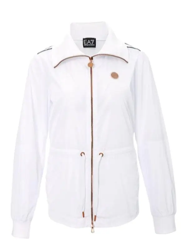 EA7 Logo Zip-up Jacket - White