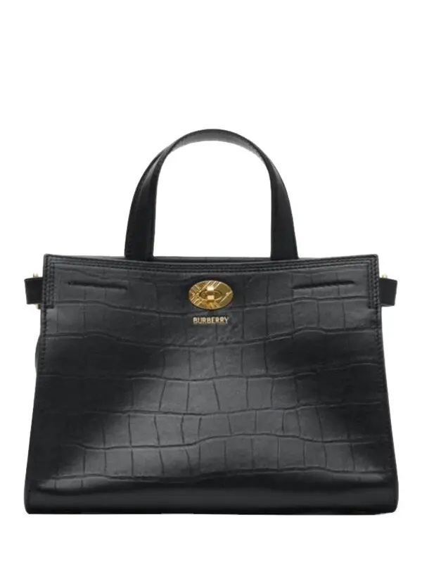 Burberry Mini Cotswolds Embossed Tote Bag - Black