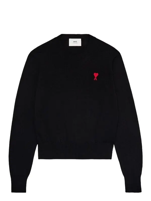 AMI Paris De Coeur Embroidered Knitted Jumper - No