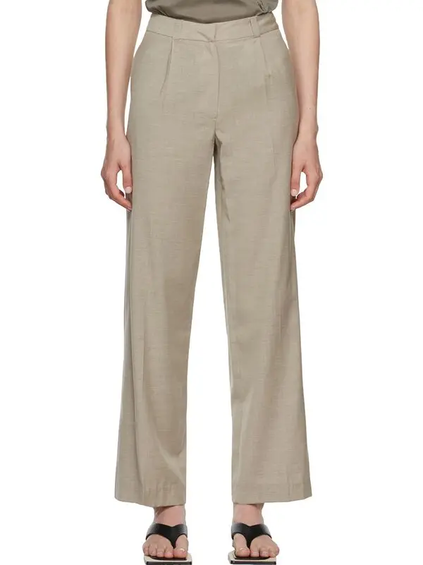 LOW CLASSIC Logo Straight Casual Pants - Nude