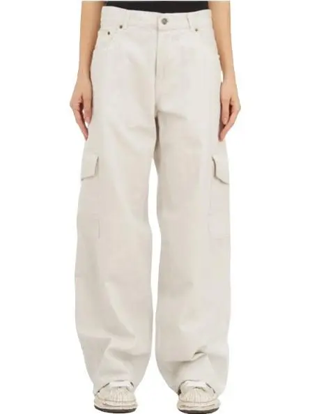 HAIKURE Wide-leg Denim Cargo Trousers - White