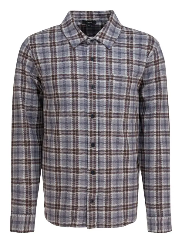 Vince Plaid Button-up Shirt - Grey