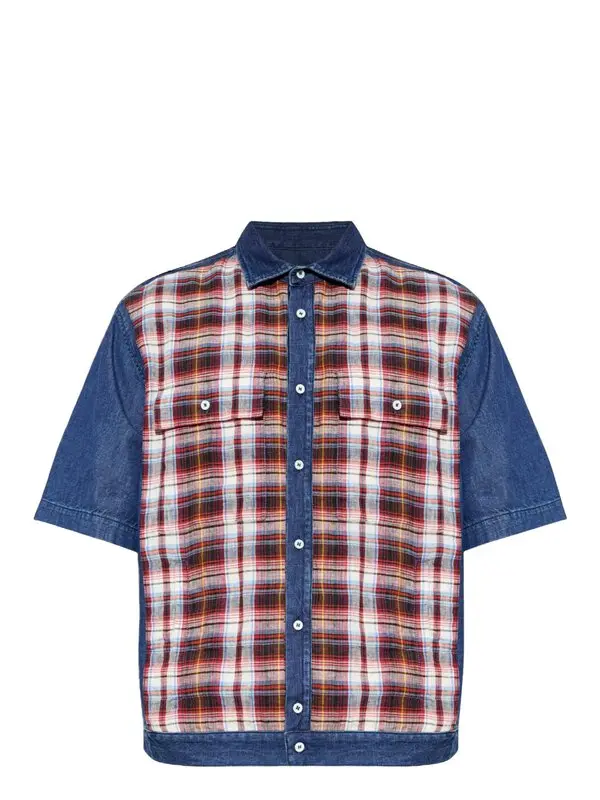 Dsquared2 Plaid Patterned Buttoned Denim Shirt - Multicolor