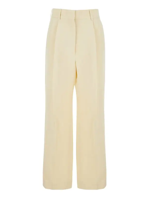BLAZÉ MILANO Pleated Straight-leg Trousers - Nude