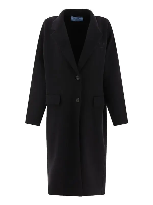 Prada Single-breasted Long Coat - Black
