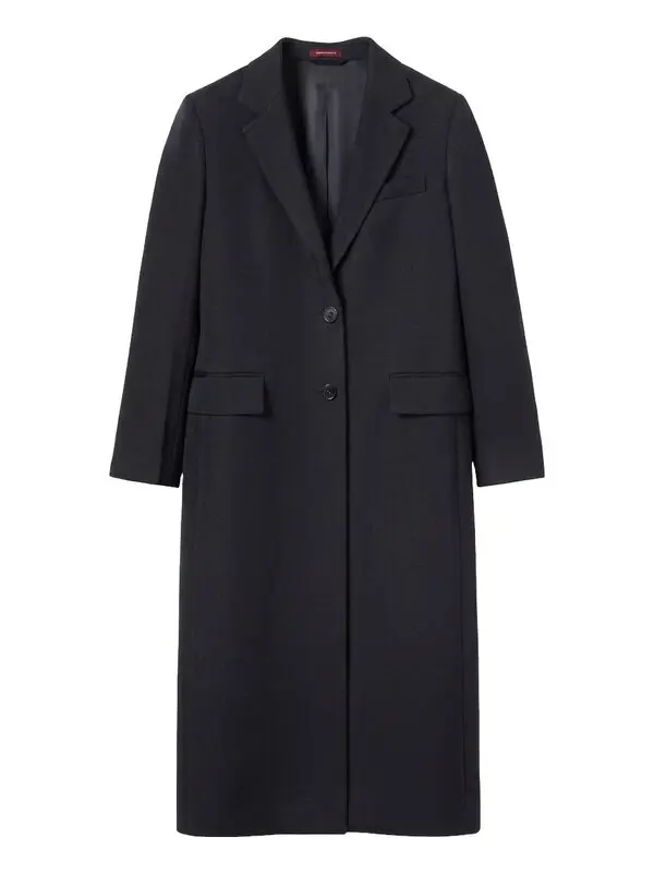 Gucci Long Collared Button-up Coat - Navy Blue