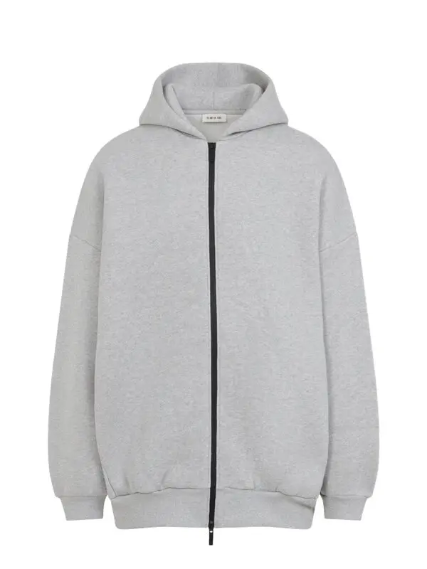 Fear Of God Zipped Hoodie - Mixed Ash
