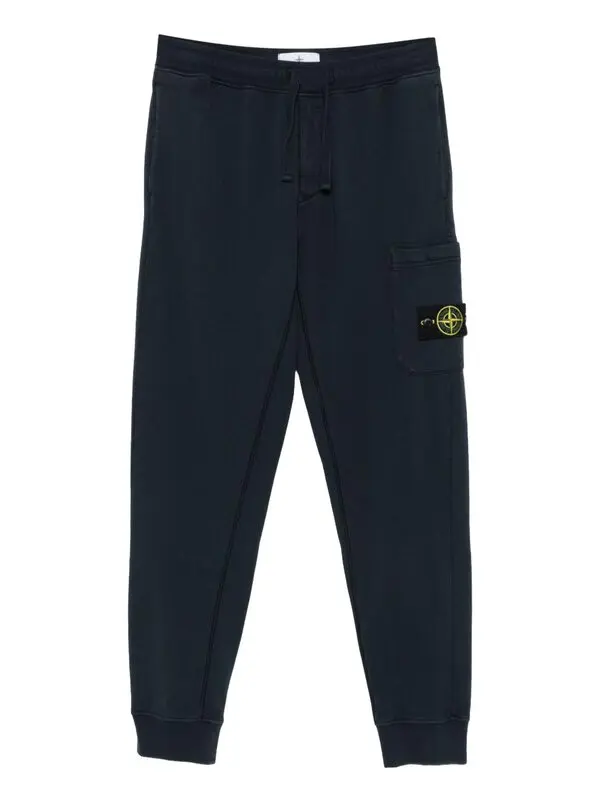 Stone Island Logo Patch Drawstring Trousers - Blue