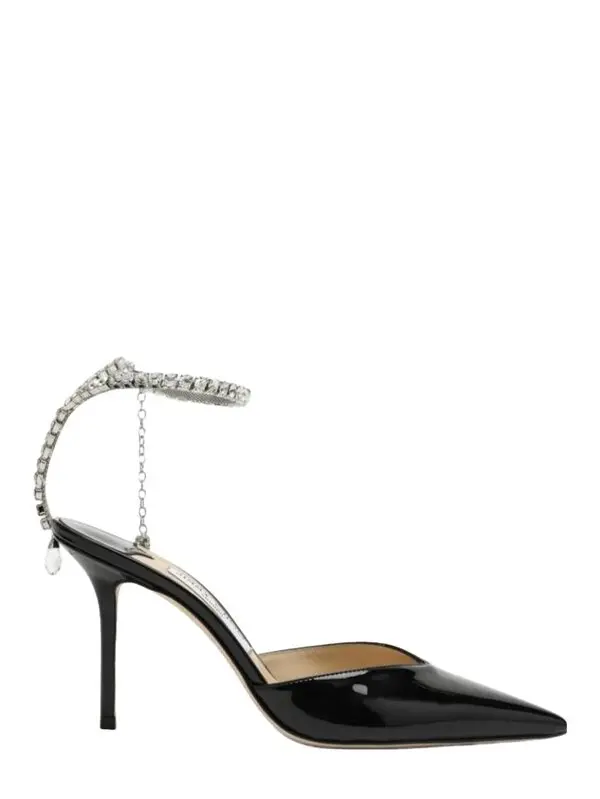 JIMMY CHOO Embellished Stiletto Pointed Toe Pumps - Black
