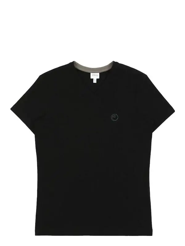 Emporio Armani V-neck Short-sleeved T-shirt - Black