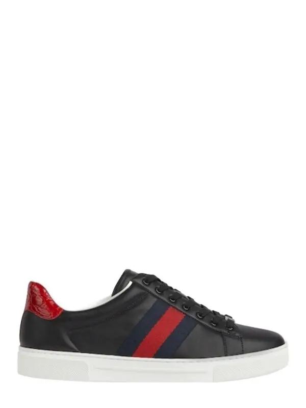 Gucci Ace Web Low-top Sneakers - Black