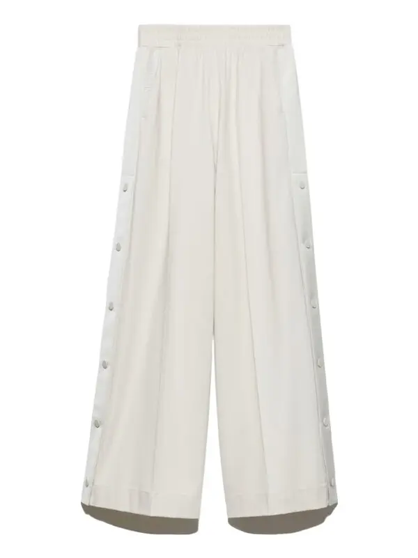 MAXCO. Max&co. Knit And Satin Track Pants With Side Snaps - White