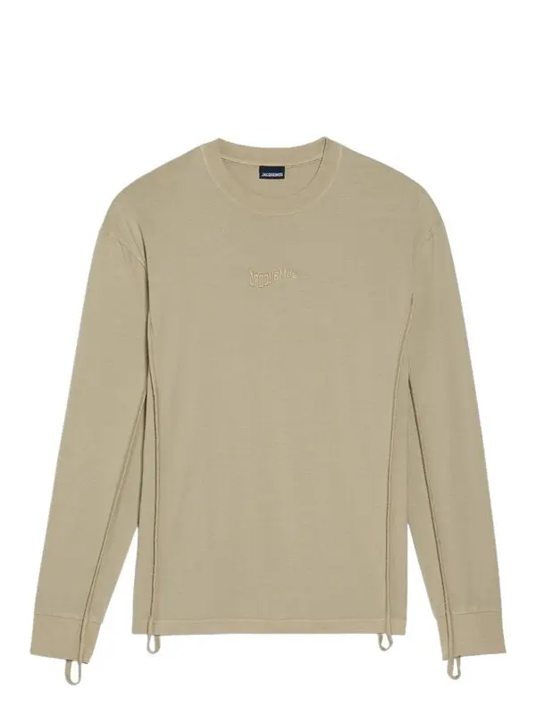 Jacquemus Long Sleeve T-shirt With Logo Detailing - Light Khaki