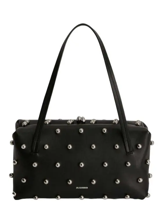 JIL SANDER Small Goji Pillow Studded Tote Bag - Black