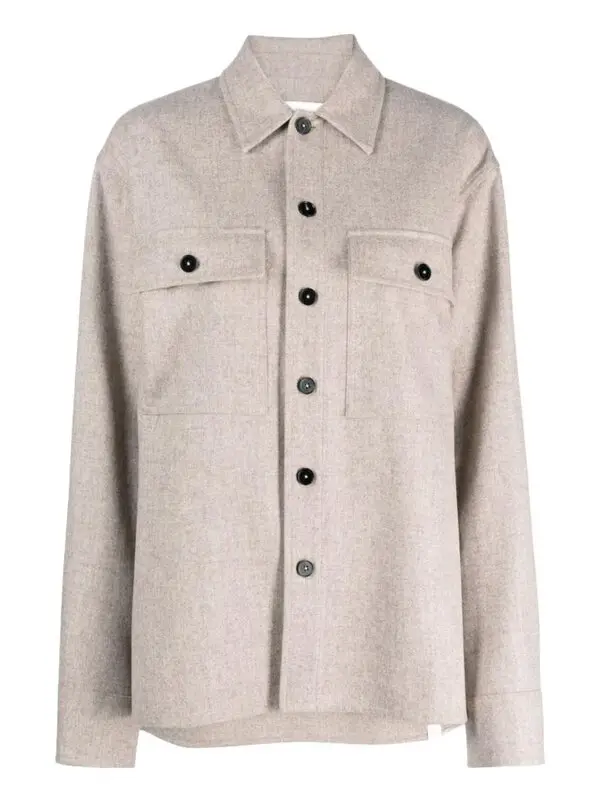 JIL SANDER Classic Collar Buttoned Jacket - Nude