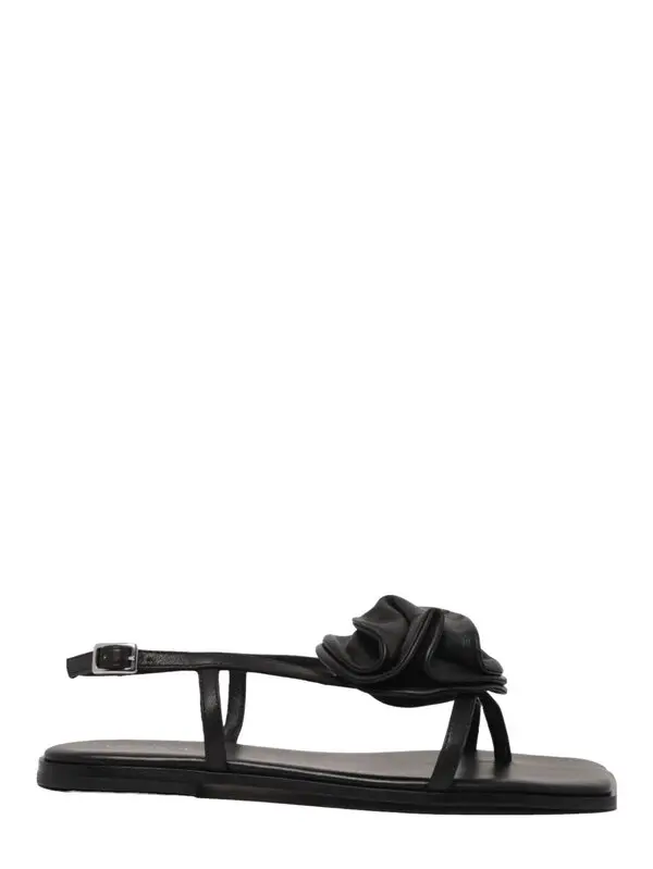 VIC MATIE Sculpted Bloom Flat Sandals - Black