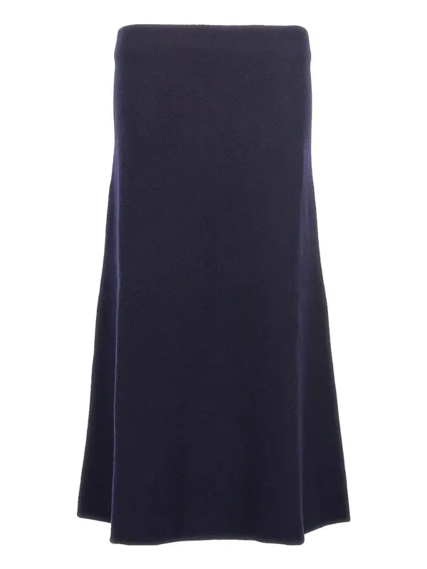 JIL SANDER A-line Knitted Midi Skirt - Black